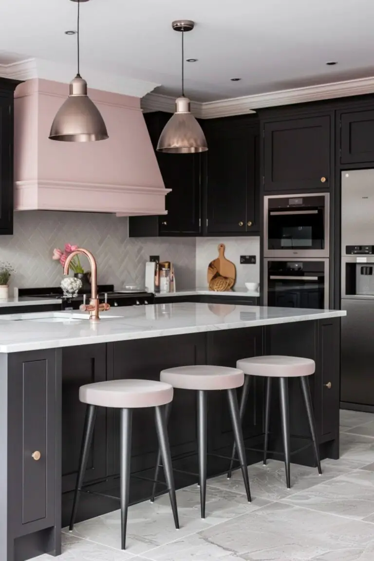 Charcoal and Pink Kitchens A Trendy Color Combination