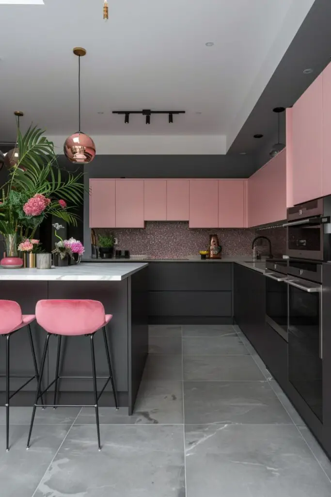 Charcoal and Pink Kitchens A Trendy Color Combination