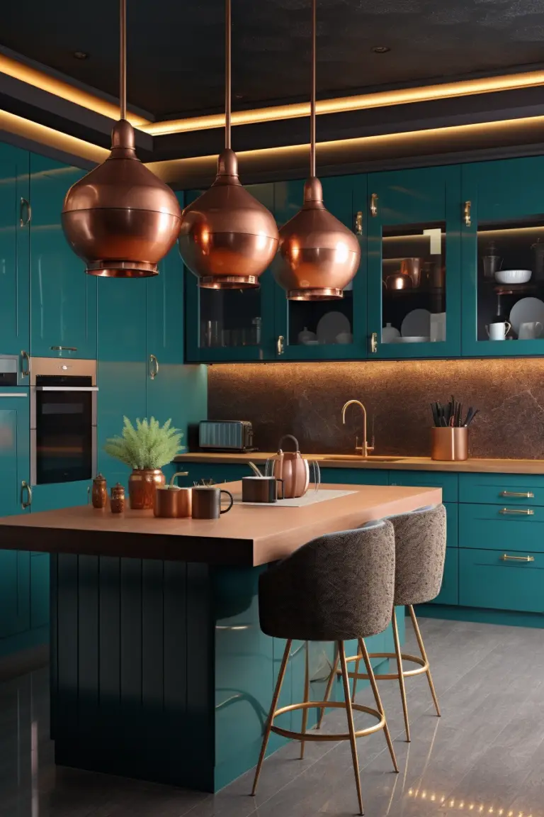 Teal and Copper Kitchen: A Perfect Combination for a Modern Look - Kitchen Informant