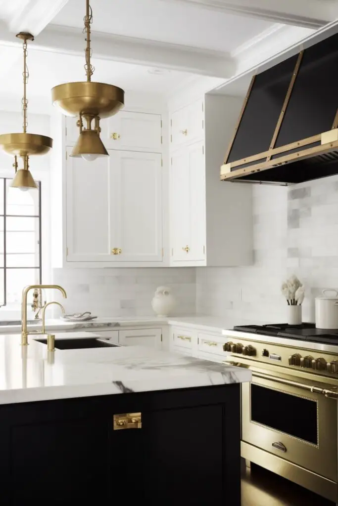 Black, White, and Gold Kitchens: Elegant Kitchen Design