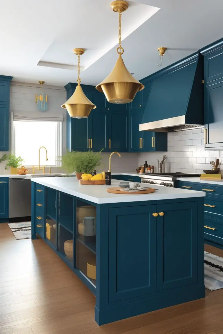 Peacock Blue and Gold Kitchens: A Bold and Chic Combination