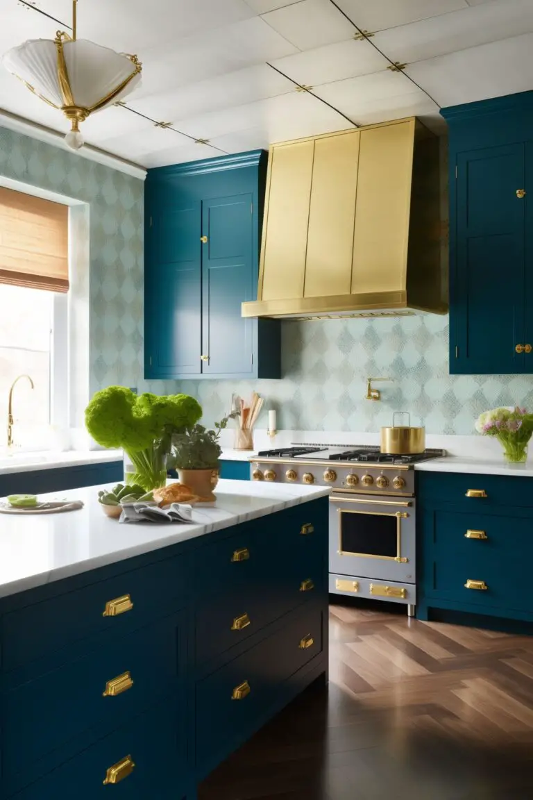 Peacock Blue and Gold Kitchens: A Bold and Chic Combination