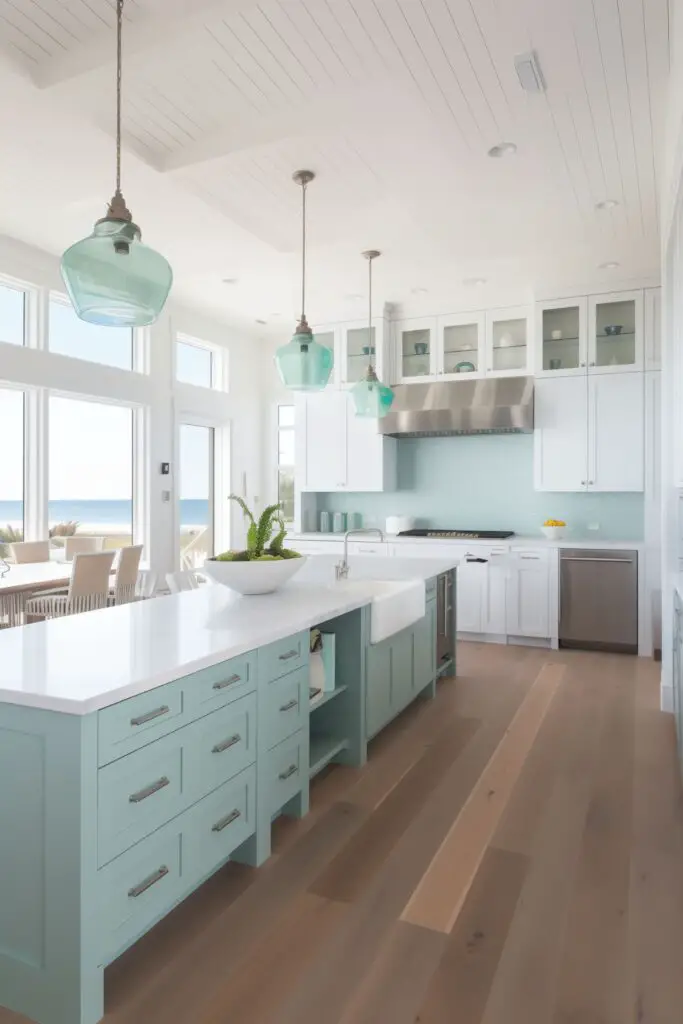 Seafoam Green Coastal Kitchens: A Refreshing Twist