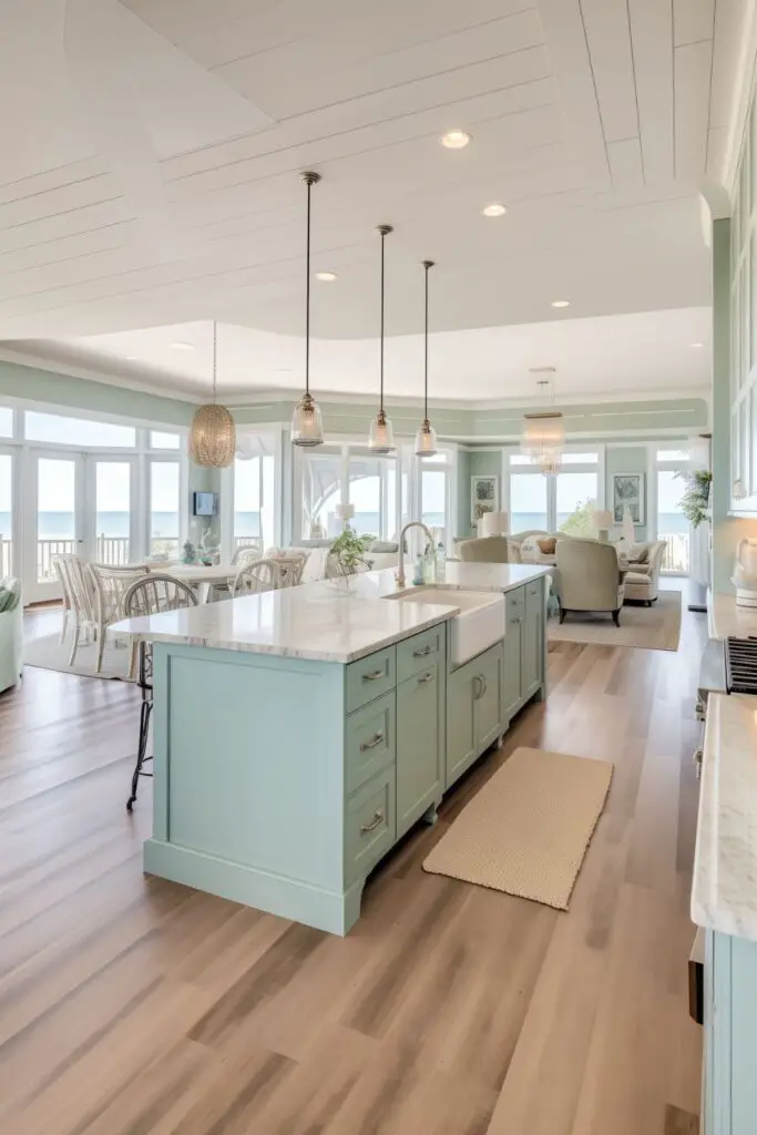 Seafoam Green Coastal Kitchens: A Refreshing Twist