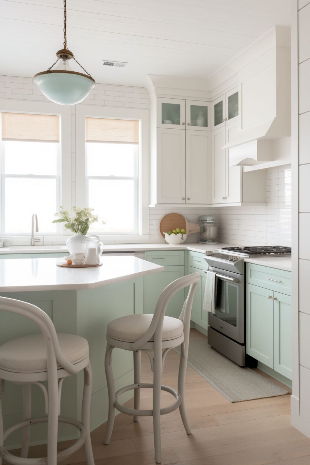 Seafoam Green Coastal Kitchens: A Refreshing Twist