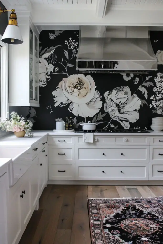 Bold Floral Walls: Add Drama to Your Kitchen Decor - Kitchen Informant