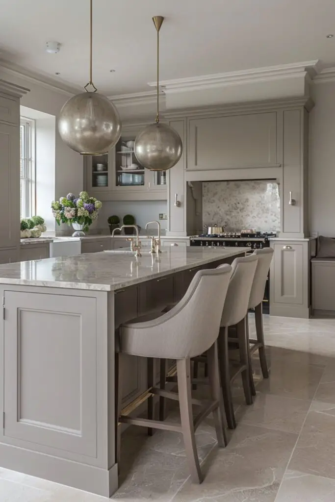 Glam Greige Kitchens: How to Add Metallic Accents and More - Kitchen ...