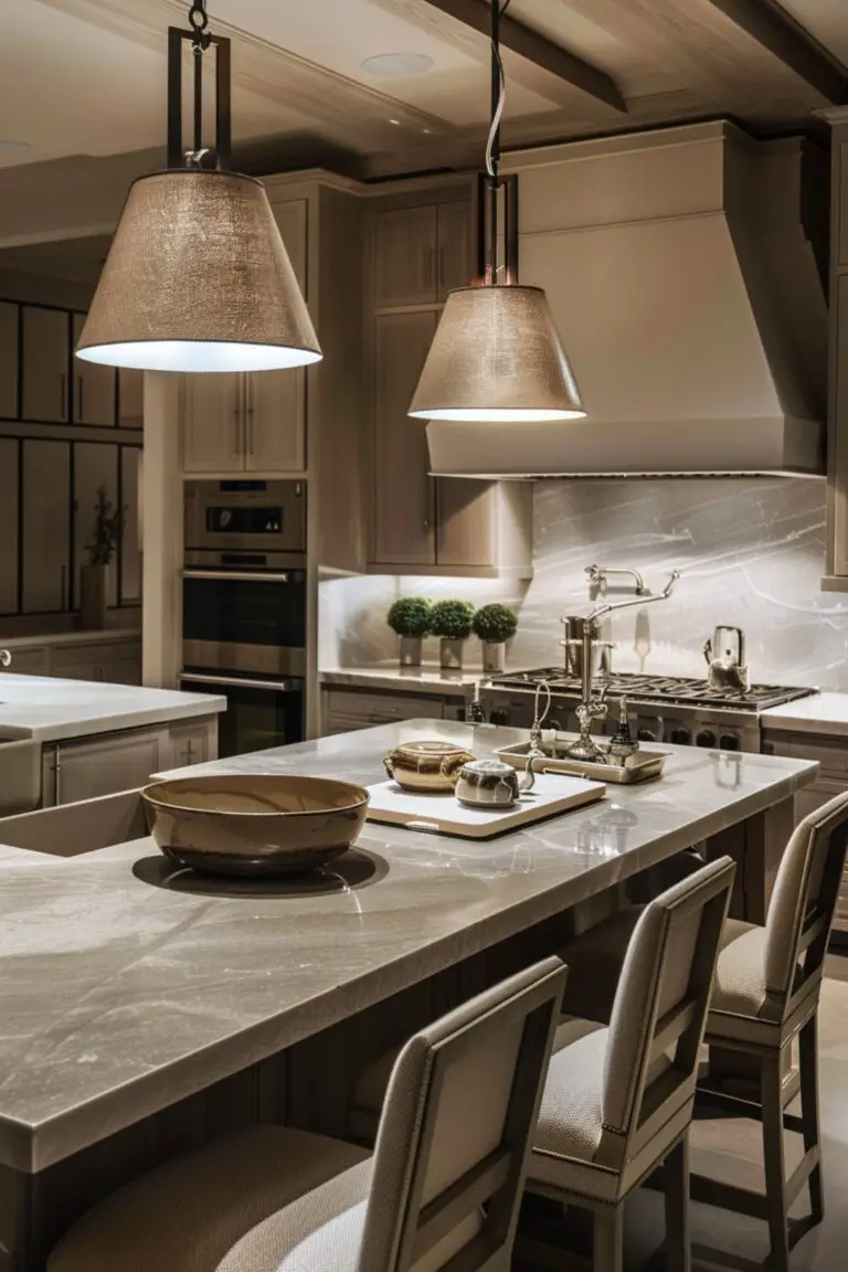 Glam Greige Kitchens: How to Add Metallic Accents and More - Kitchen ...