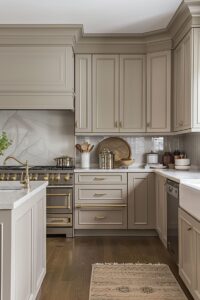 Glam Greige Kitchens: How to Add Metallic Accents and More - Kitchen ...
