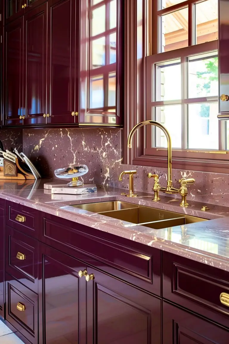 Maroon and Brass Kitchens: A Bold and Elegant Design Choice - Kitchen ...