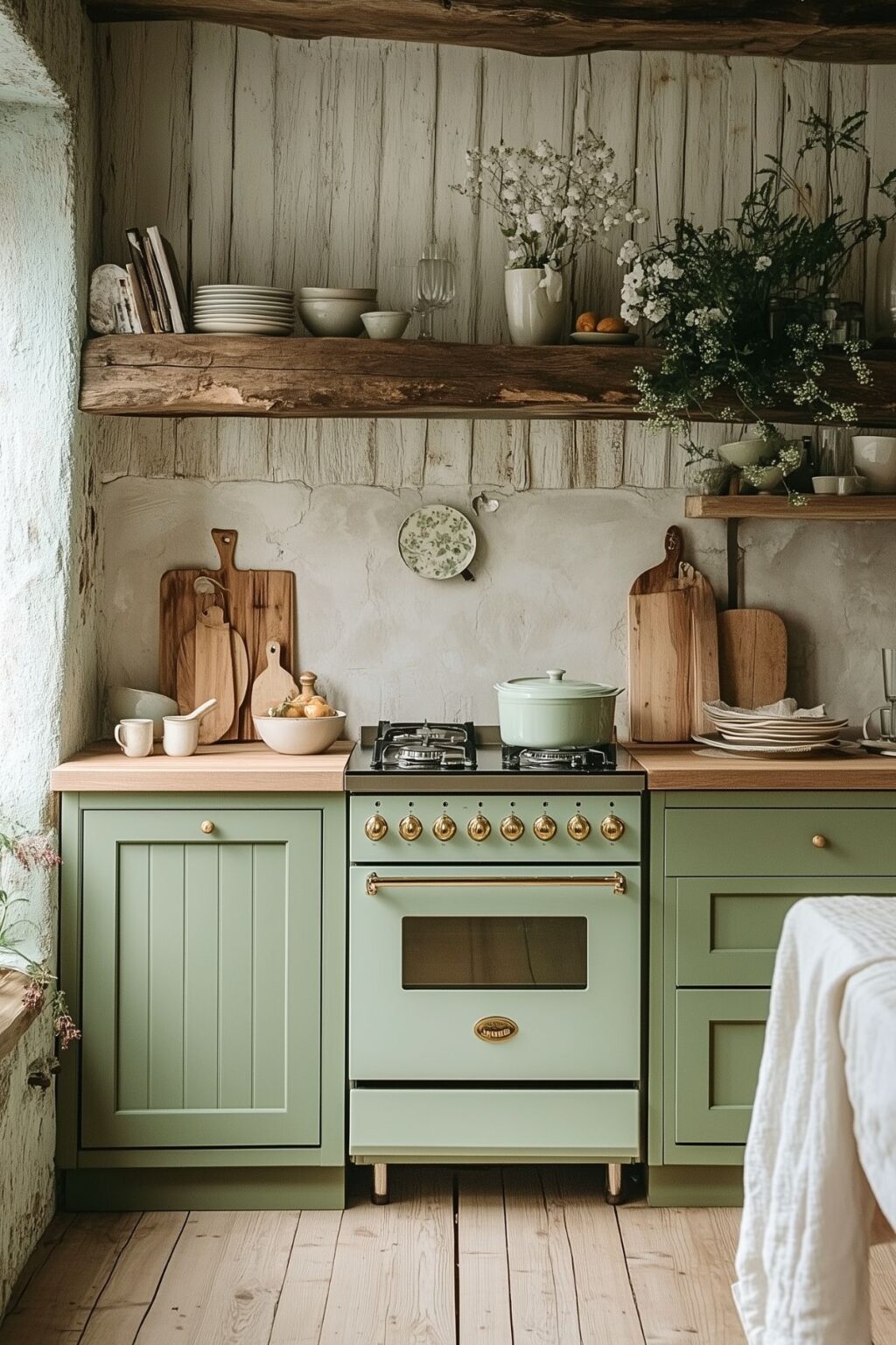 Pastel Colors in a Cottagecore Kitchen