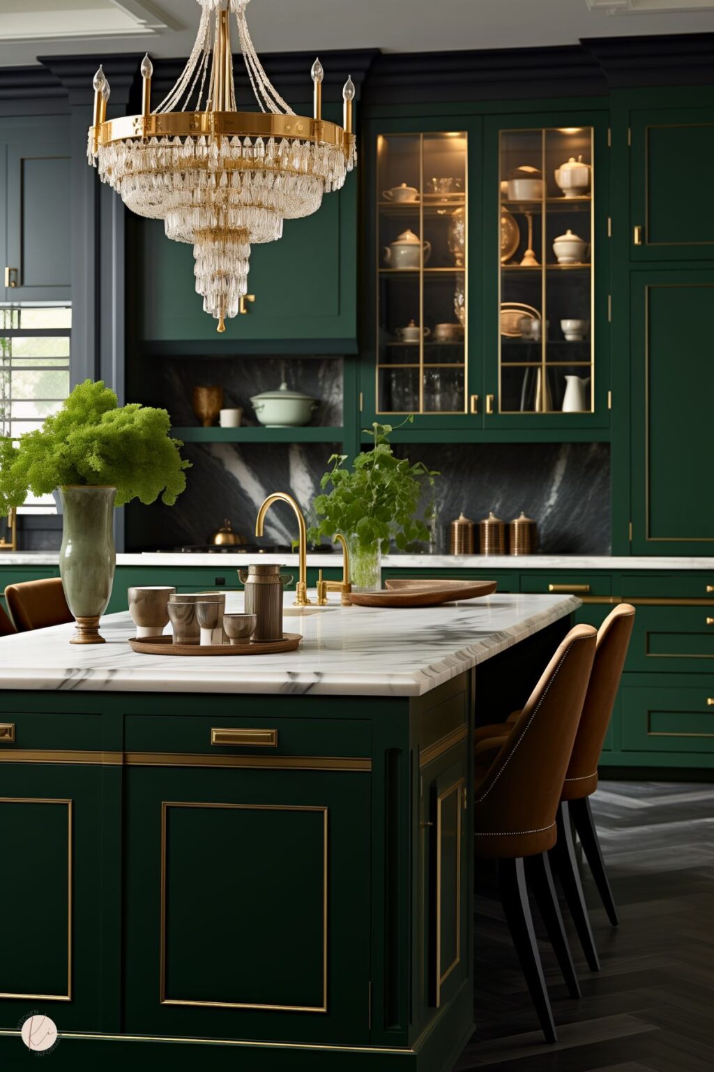 Forest Green and Brass Kitchens: A Stylish Combination