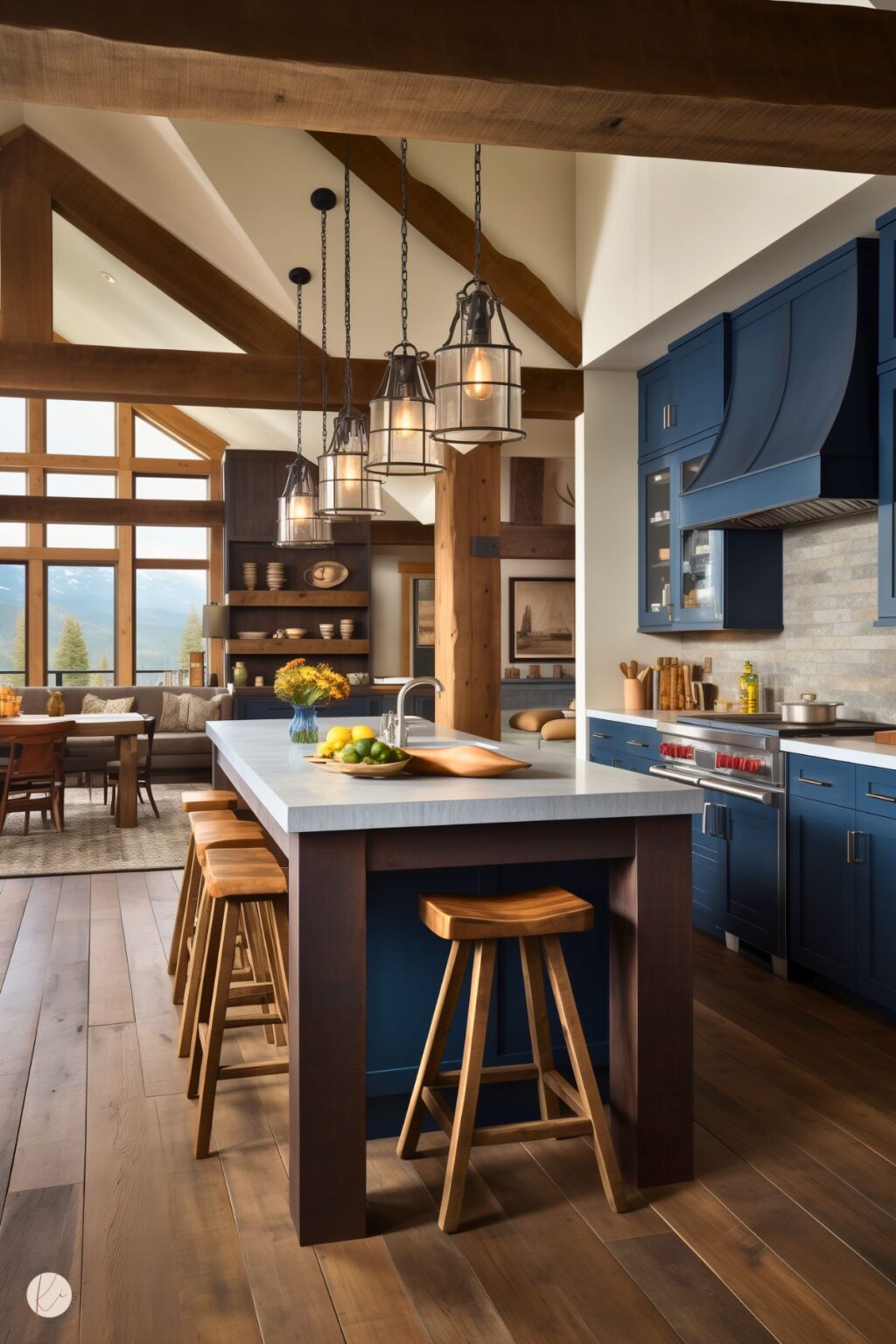 25 Rustic Navy Blue Kitchens - Kitchen Informant