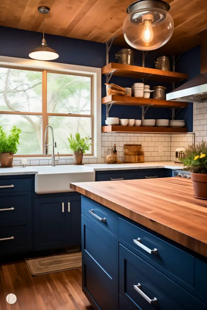 25 Rustic Navy Blue Kitchens - Kitchen Informant