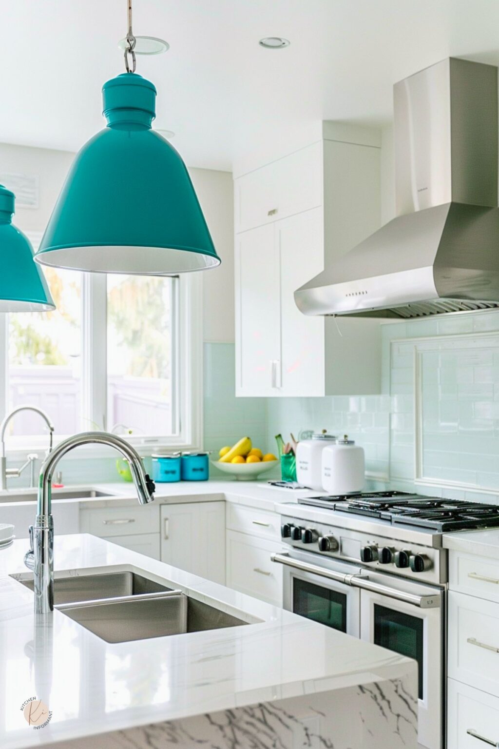 White Kitchens with a Pop of Color (Creative Ideas) - Kitchen Informant