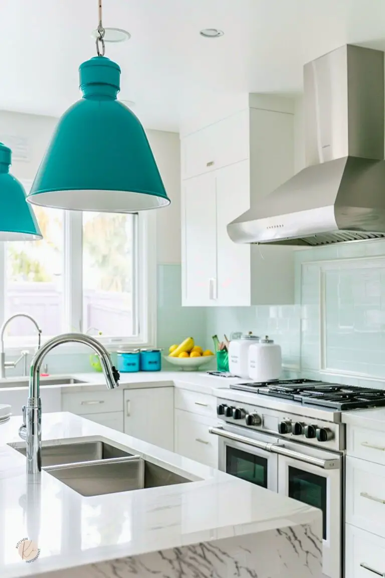 White Kitchens with a Pop of Color (Creative Ideas) - Kitchen Informant