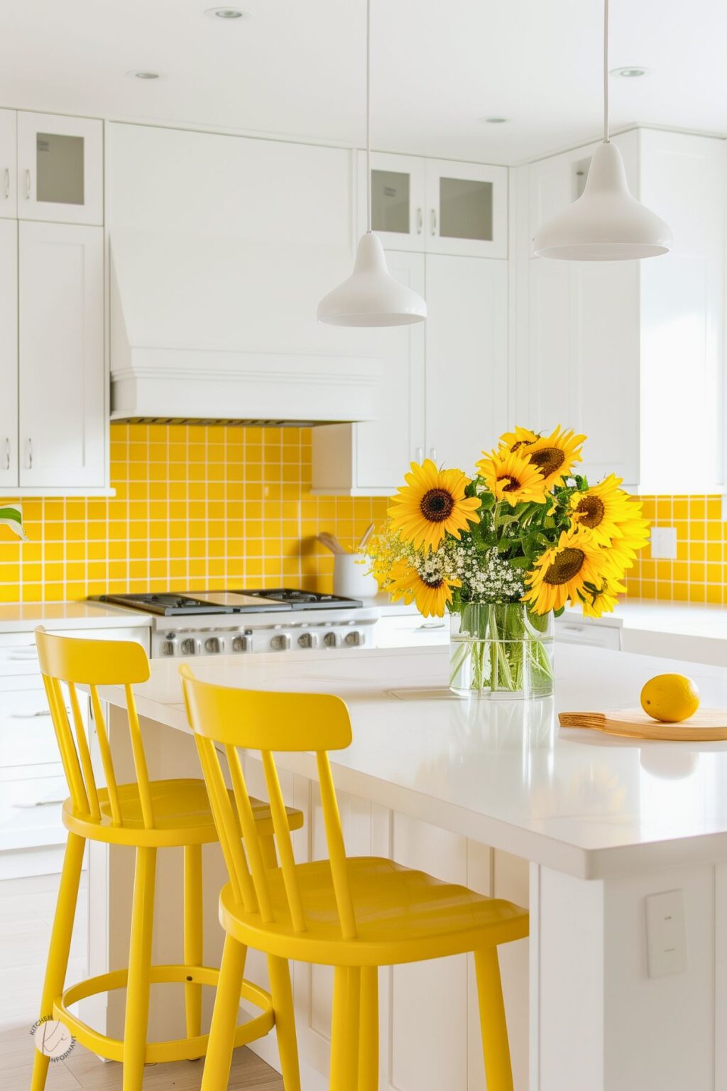 White Kitchens with a Pop of Color (Creative Ideas) - Kitchen Informant