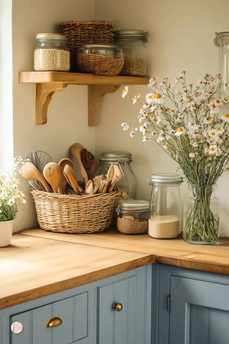 Open Shelving in a Cottagecore Kitchen