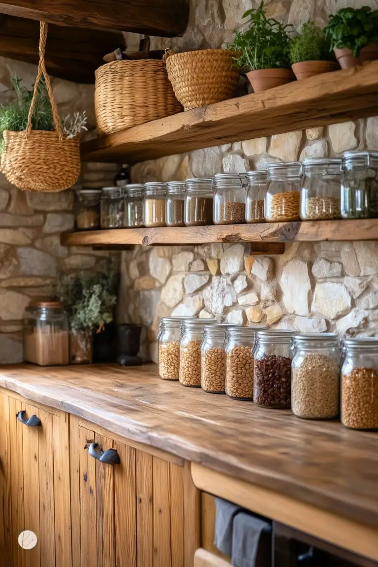 Open Shelving in a Cottagecore Kitchen
