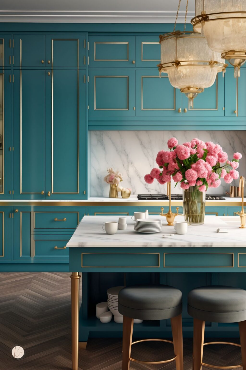 Teal and Brass Kitchens: A Stylish and Modern Combination - Kitchen ...