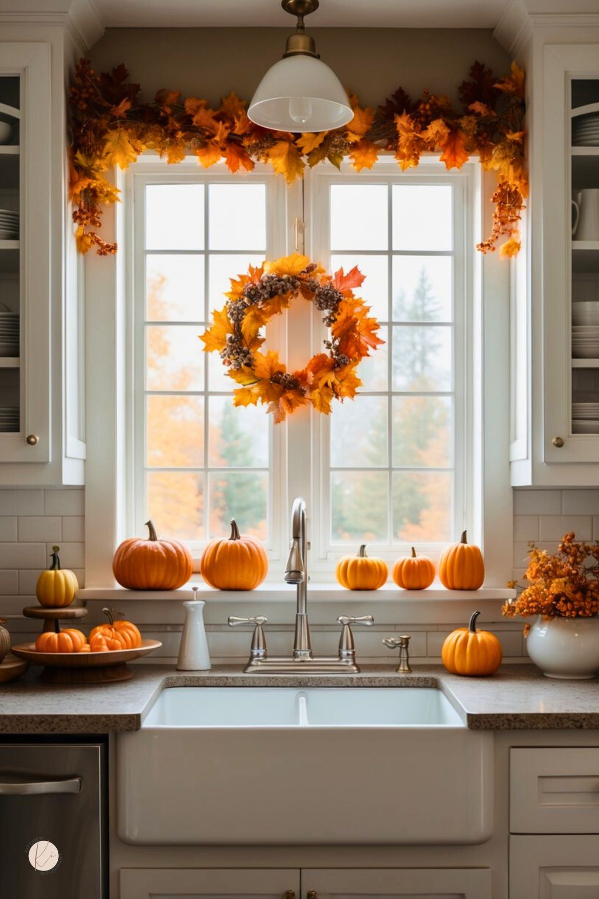 How to Decorate a Kitchen Window for Fall
