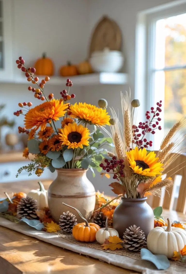 Simple Thanksgiving Centerpieces for the Kitchen Table